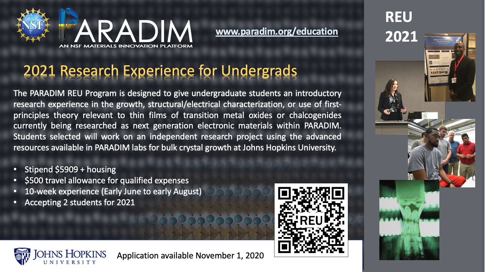 REU Program @ JHU | PARADIM